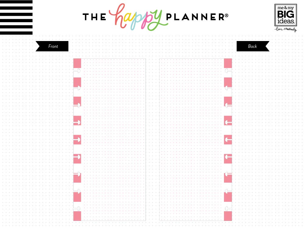 me & my BIG ideas Classic Half Sheet Notebook - The Happy Planner Scrapbooking Supplies - Rainbow Stripes - 60 Sheets of Dot Grid Paper - Journaling, Making Lists, Staying Organized - Classic Size