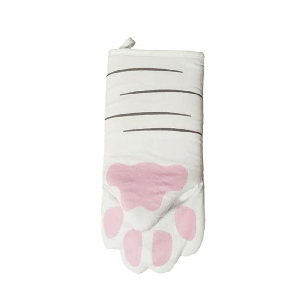 Ochine 1PC Oven Mitts Kitchen Cooking Baking Heat Resistant Cat Glove Oven Mitts Gloves Kitten Cotton Oven Mitts Cute Cat Paw Design Baking Gloves Heat Resistant Cooking Gloves Pot Holder Gloves