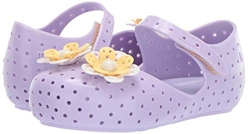 Mini Melissa Girls' Mini Furadinha XII Mary Jane Flat Purple 5 Medium US Toddler
