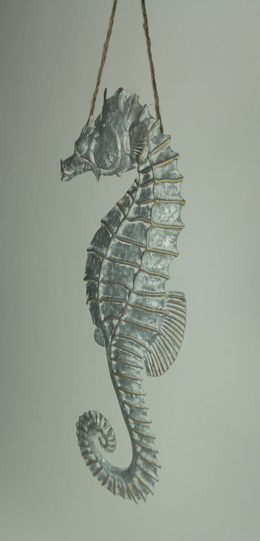 PD Home & Garden Galvanized Embossed Metal Art Seahorse Wall Decor