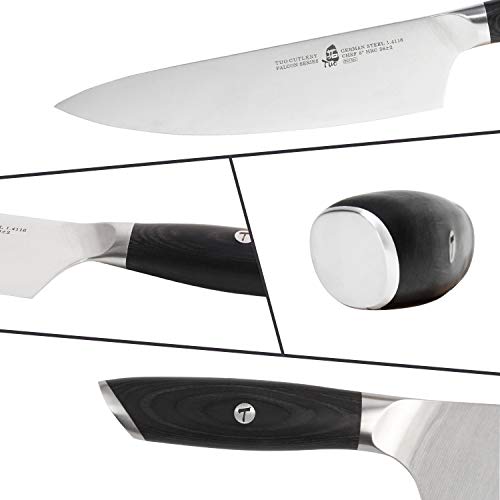 TUO Chef Knife 8 inch - Kitchen Chef Cooking Knife Japanese Gyuto Knife - German HC Steel with Pakkawood Handle - FALCON SERIES with Gift Box