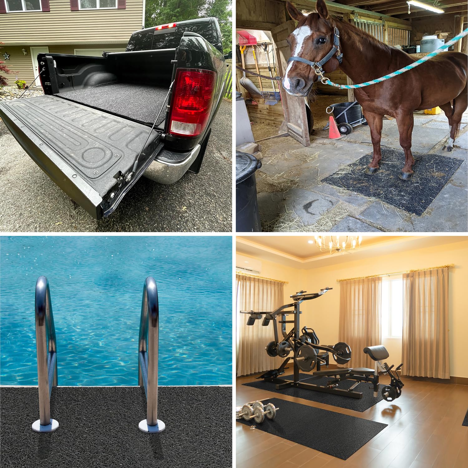 Sikagard-375 Vinyl mesh and Heavy-Duty Utility mat - Black - Flexible Scraper mat - drainable - Impact and Weather Resistant - 3x4 ft.
