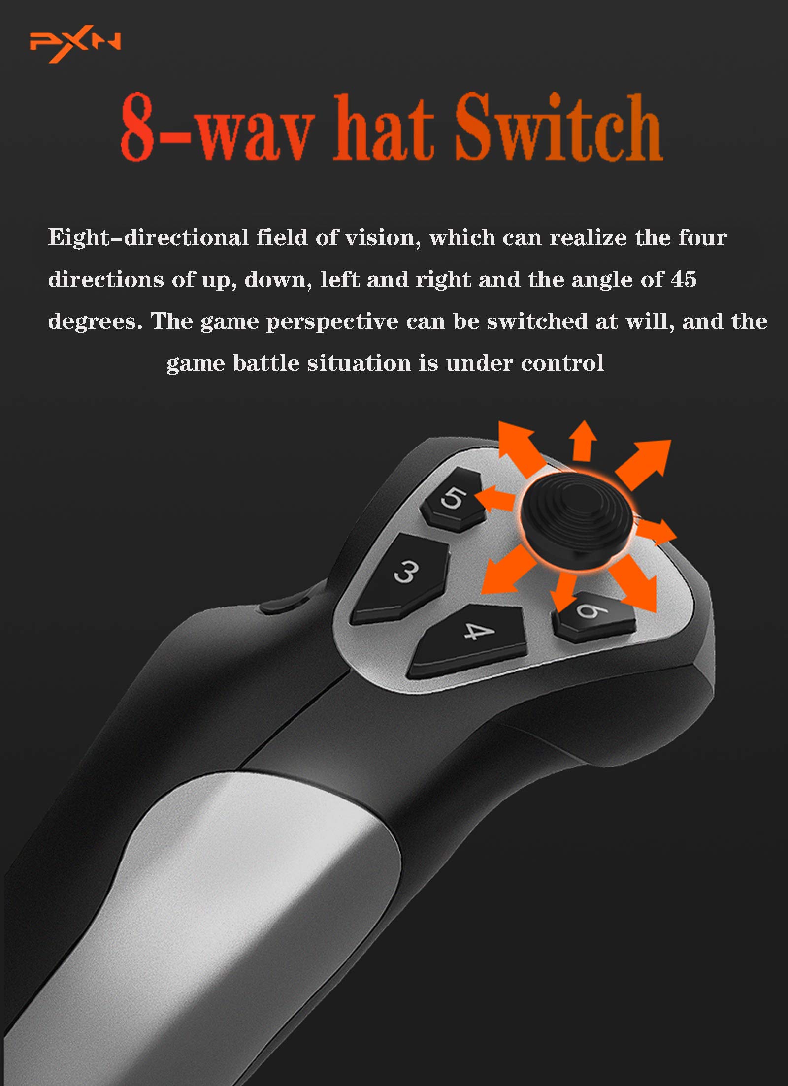PXN-USB Flight simulation stick PC Flight Joystick Flight Joystick Controller, with Vibration Function Throttle Control, 12 Programmable Buttons, Compatible with Windows PC XP/VISTA/7/8