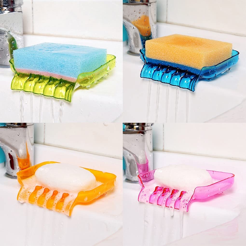 PLMM soap Box, Kitchen Bathroom Flexible Soap Dish Plate Holder Tray Soapbox Bathroom Accessories for Soap Sink Sponge Drainage Drainage Soap (Color : NO2)