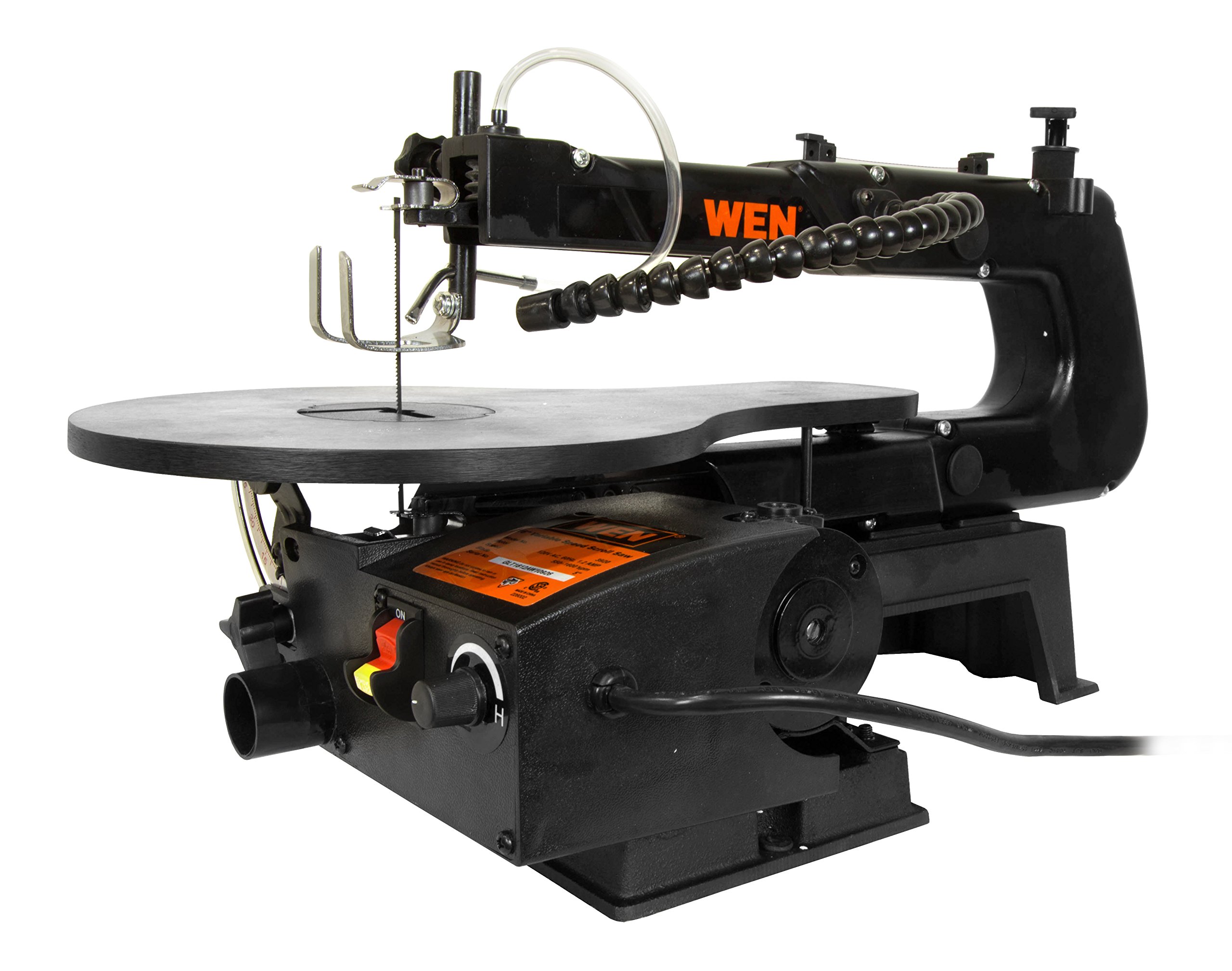 WEN 16-Inch Two-Direction Variable Speed Scroll Saw Bundle with Foot Pedal Switch
