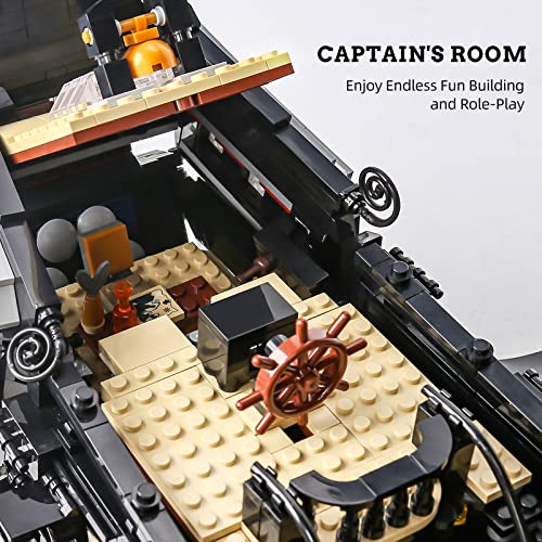 YESHIN Pirates Ship Model Building Kits, Pirate Brick Toy Set Construction Set to Build, Assembly Toy for Teens Collections