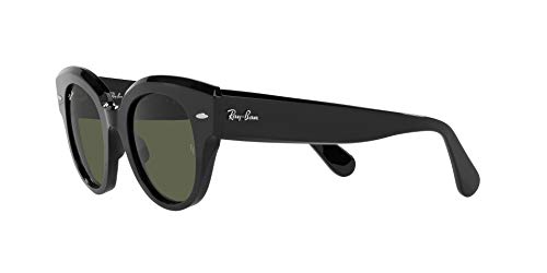 Ray-Ban Women's RB2192 Roundabout Round Sunglasses, Black/Green, 47 mm