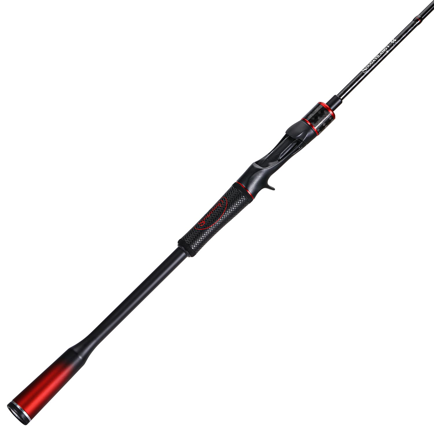 Sougayilang Fishing Rods, Spinning Rods and Casting Fishing Rods, with Full Carbon Fiber Handle, 24T Carbon Fiber 2PCS Fishing Pole for Long Casting Bass, Trout, Panfish(Cast-7')