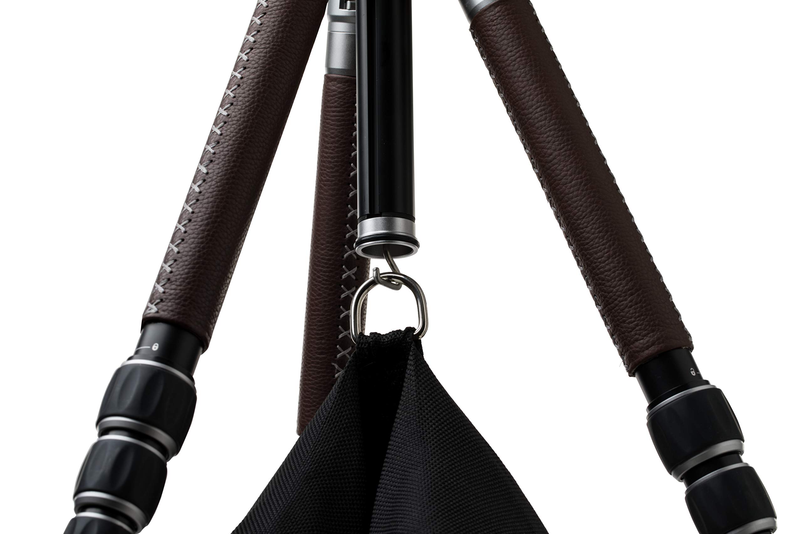 MeFoto RoadTrip Classic CF Leather Edition Lightweight 61.6" Carbon Fiber Tripod/Monopod, w/Case, Twist Locks, Dual Action Ballhead w/Arca Swiss Plate - Titanium (C1350Q1TL)