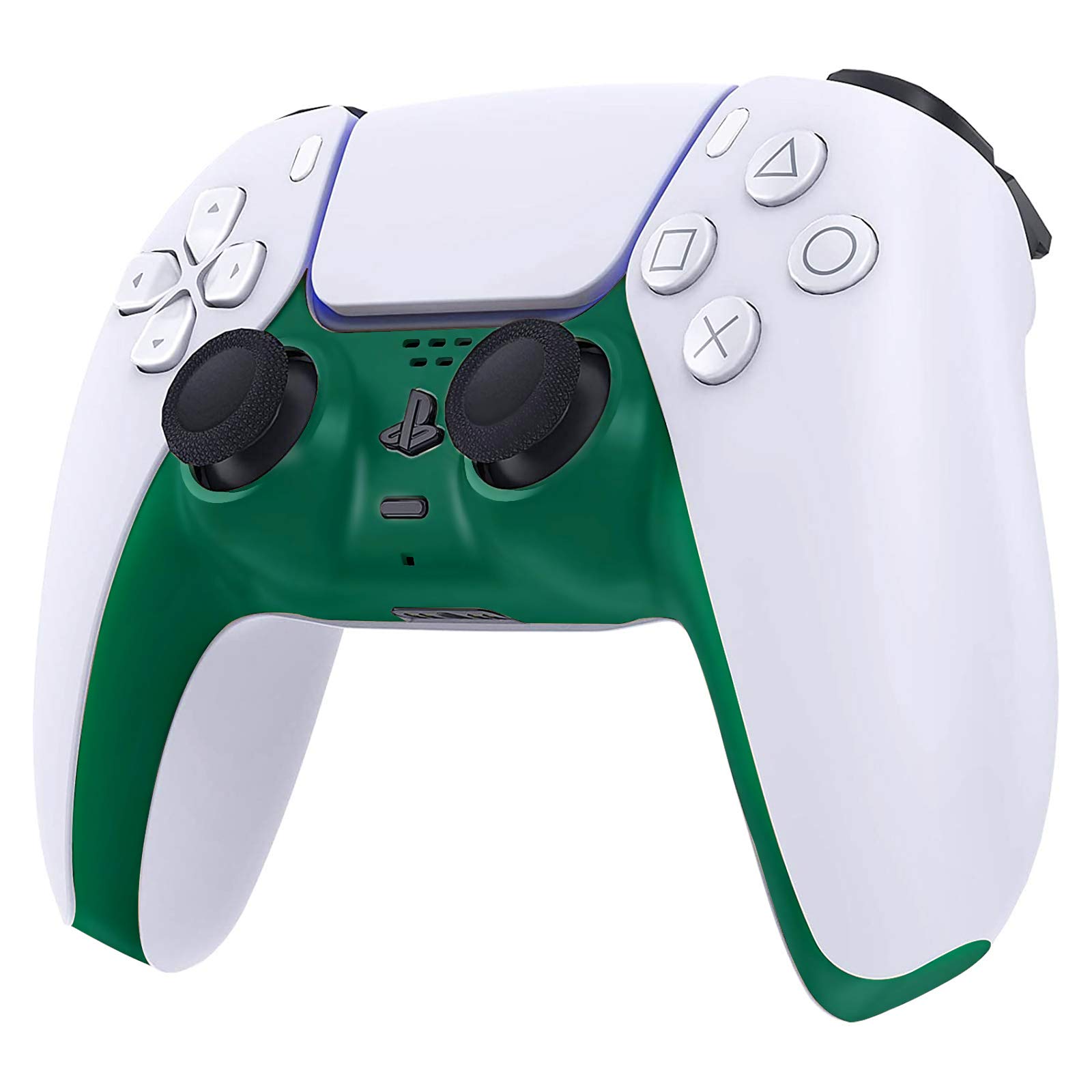 PS Five Controller Accessories, AKNES Customized Face Plates Replacement for PS Five Wireless Controller Accessories Decoration Shells Clip Cover DIY with 8PCS Thumb Stick Grips (Light Green)