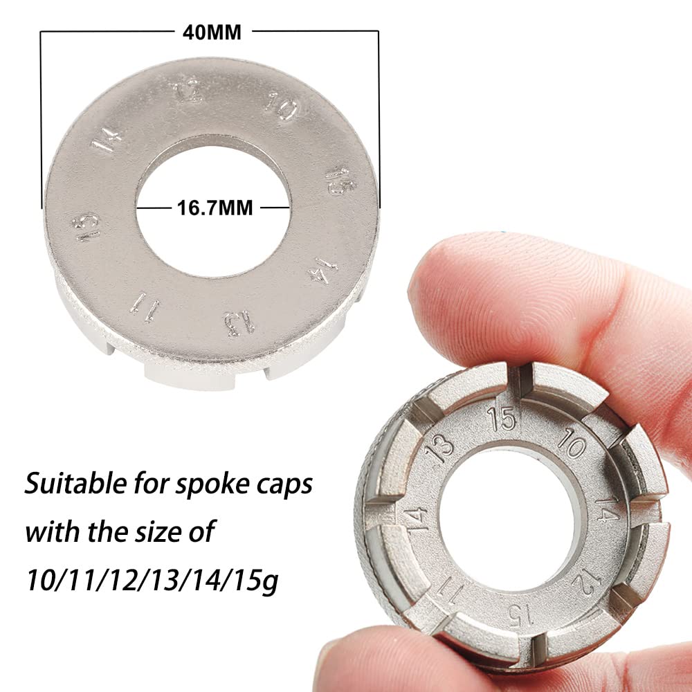 Saipe 3pcs Bike Spoke Tool Bicycle Spoke Wrench Bike Rim Truing Tool Correct Kit Cycling Pocket Tools for Adjust Bicycle Wheel Tension