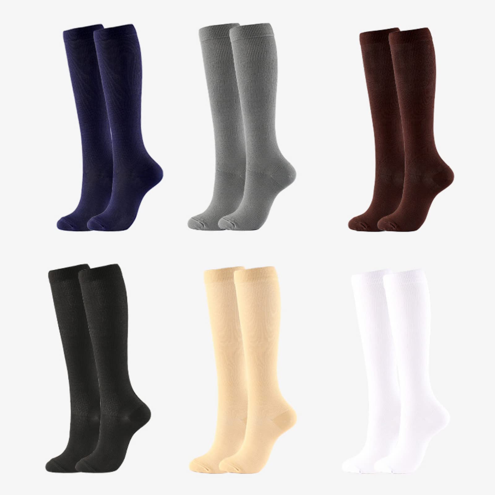 Sawpy 3 Pair Compression Socks for Women Men 15-20 mmHg Circulation Athletic Compression Socks for Soccor, Baseball, Football