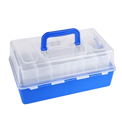 Yeuipea Fishing Tackle Accessory Storage, 3 Layers Plastic Fishing Tackle Accessory Storage Hodler Box for Lures Hooks