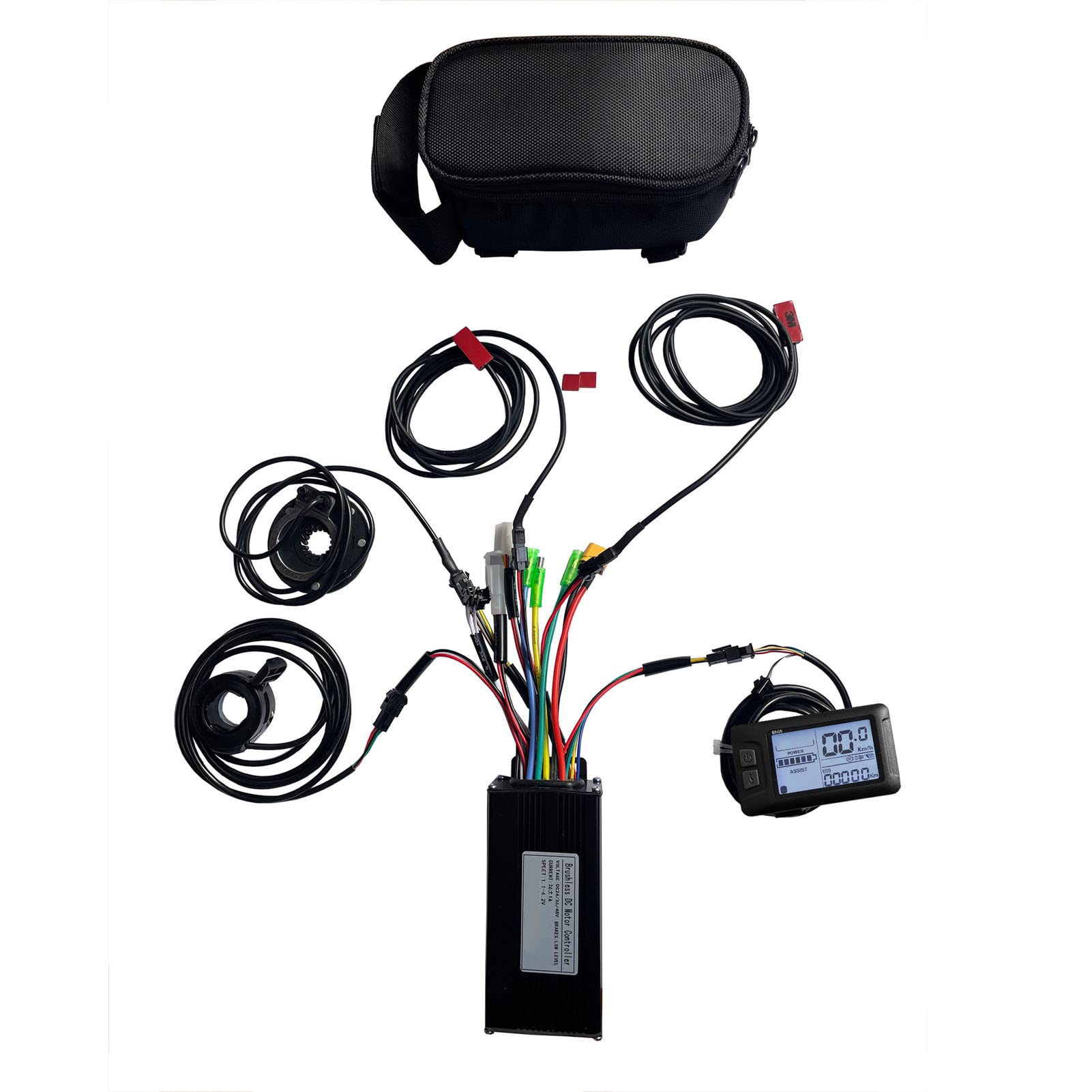 SPYMINNPOO Electric Controller Kit,Bike Conversion Kit 26A 3 Mode Controller EN05 Panel 8 Magnets Pedal Assist Sensor 130X Thumb Throttle Power Off Sensor for 500W 750W Motor