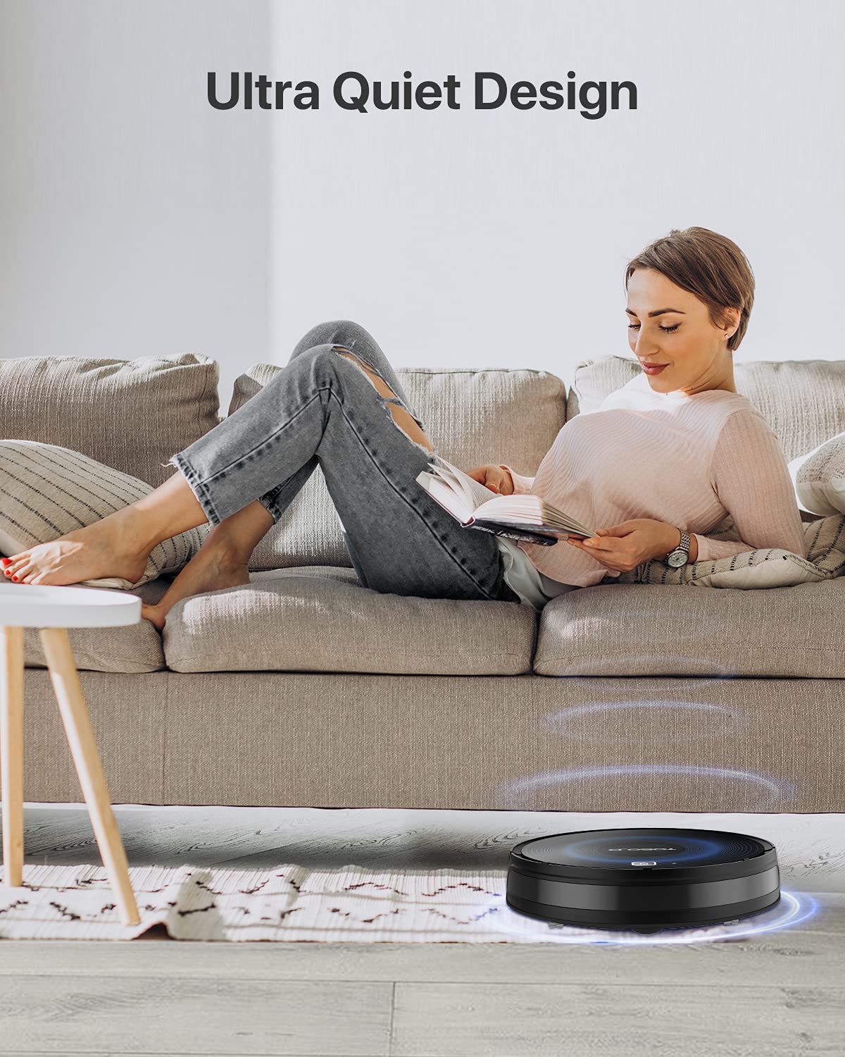 Robot Vacuum Cleaner - CLOBOT Auto Robotic Vacuum X10 Slim, 2000Pa Suctions, Ultra Thin, 120min Runtime, Self-Charging, Quiet, Compatible with Alexa/Google/App, for Pet Hairs, Hard Floors, Carpets