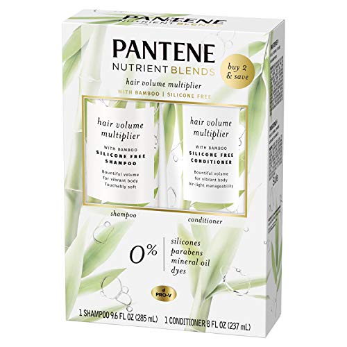 Pantene Nutrient Blends Hair Volume Multiplier with Bamboo Shampoo and Conditioner Dual Pack For Fine Hair