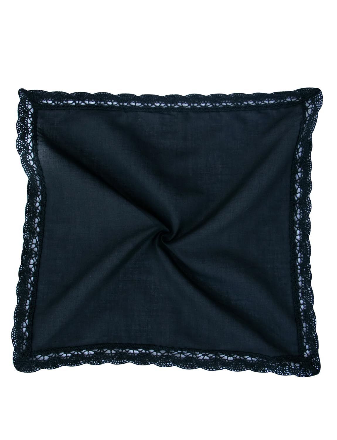 MemoryHanky Womens New Crochet Lace Handkerchiefs Cotton 60s Hankies Size 10"