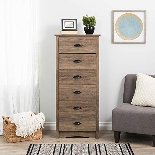 Prepac Salt Spring 6-Drawer Tall Chest, Drifted Gray & Salt Spring 6 Drawer Dresser, Drifted Gray