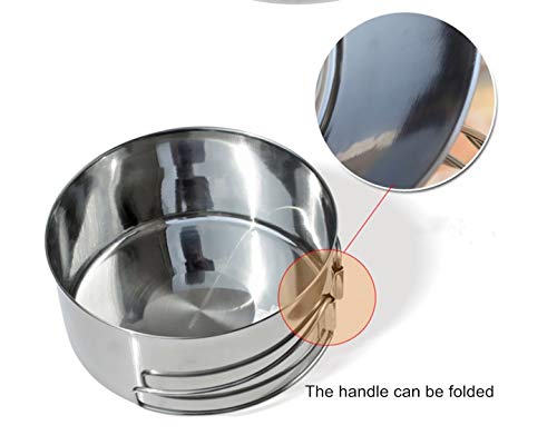 YFDM Camping Outdoor Tableware Stainless Steel Bowls Folding Cooking Set Hiking Taveling Cookware