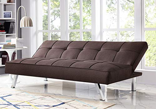 Pearington Multifunctional Convertible Sofa, Couch, Lounger, Bed-Durable Metal Legs on Frame, Brown Futon,