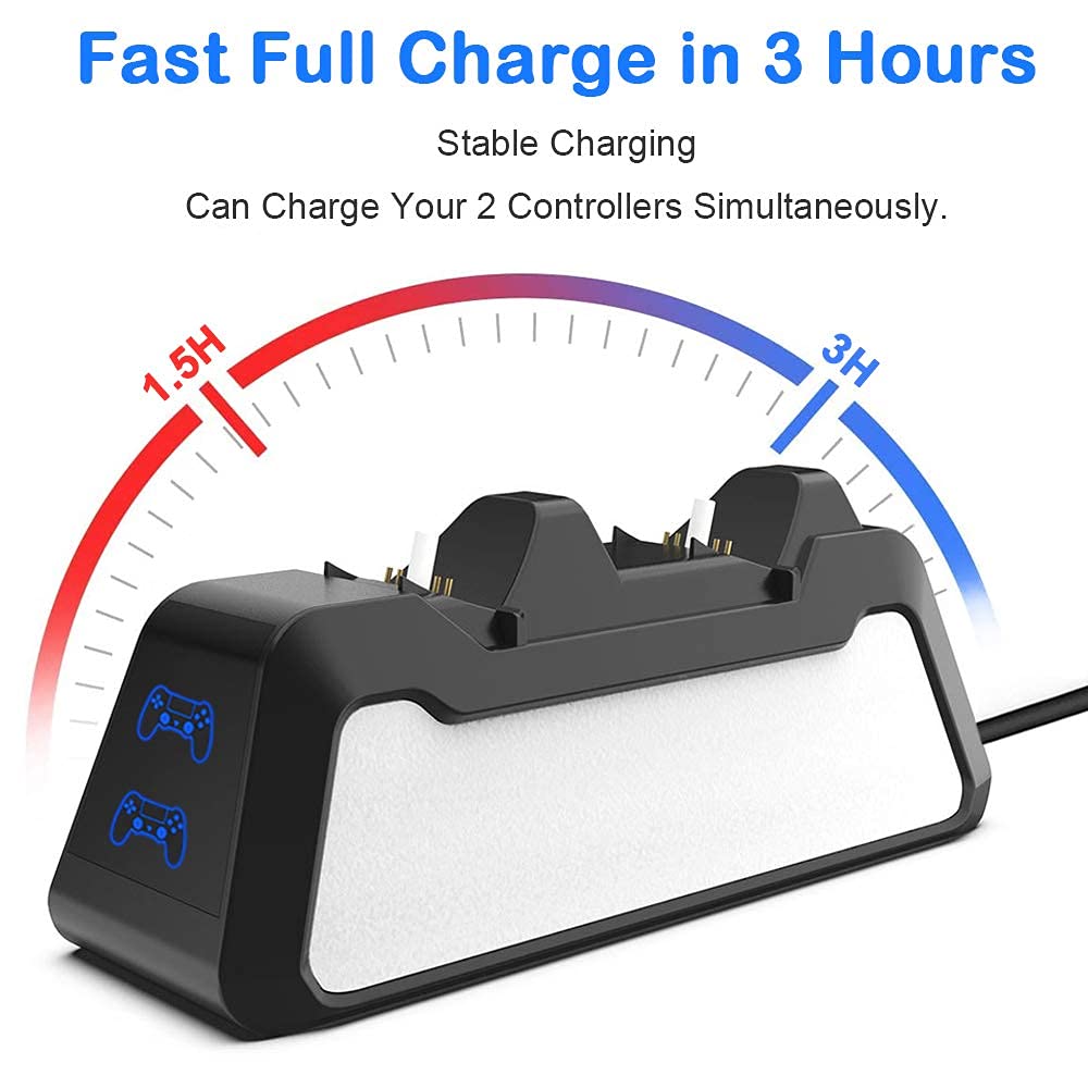 PS5 Charging Station, arVin PS5 Controller Charger Station with USB Type C Charger Cable & LED Indicator Lights, Fast Charger Dual Charging Dock for Playstation 5 Controllers Dualsense