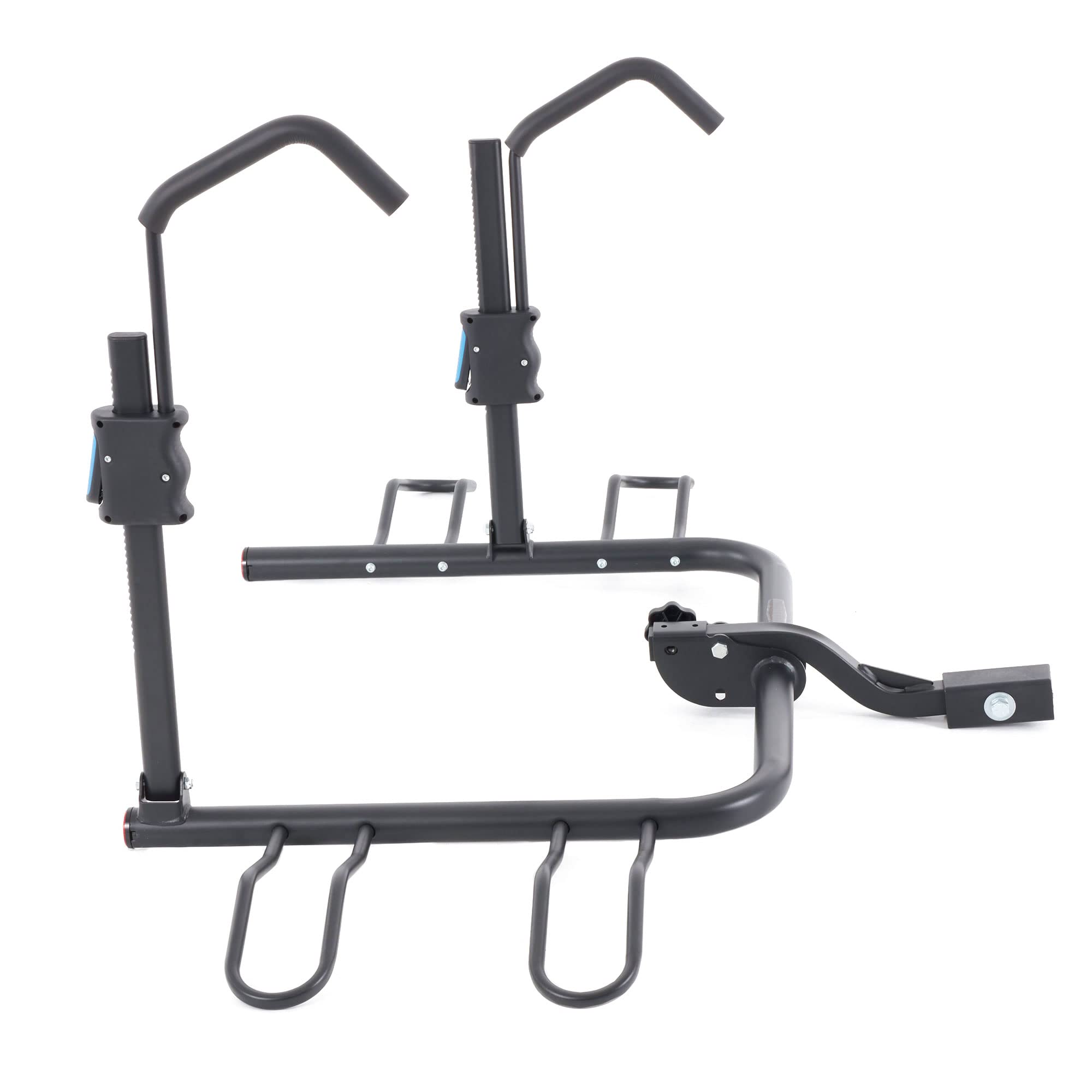 Rockland Steel U Shaped Hitch Mounted Bicycle Rack Travel Carrier with Receiver Adapter and Shock Absorption for Trucks, SUVs, and RVs, Holds 2 Bikes