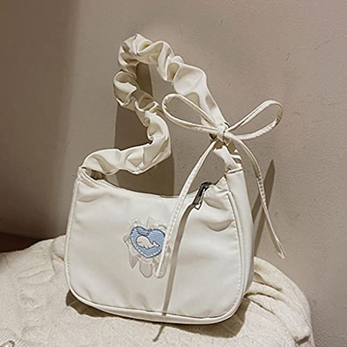 TFIIEXFL Travel Casual Everyday Clutch Canvas Pleated Zipper Small Casual Dumpling Bag Tote Bag