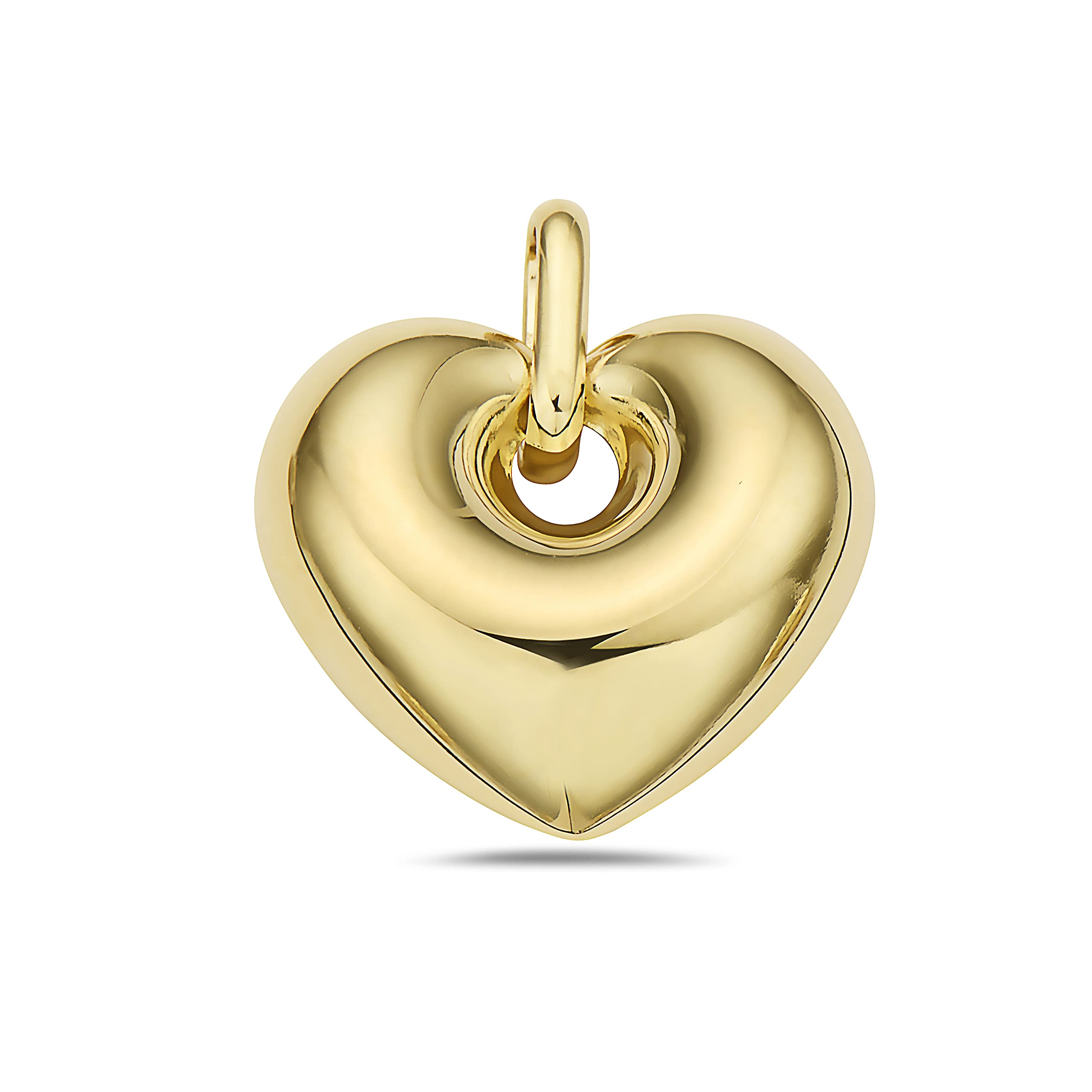 PORI JEWELERS 14K Yellow Gold High Polished Puff Heart Pendant
