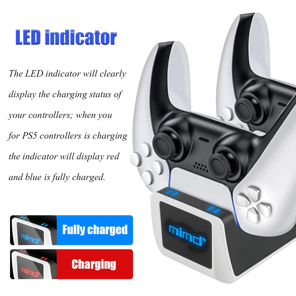 Ps5 Controller Charging Station,Dual PS5 Controller Charger Station with LED Indicator & Intelligent Chip,Portable Classic Style Charging Station Dock for Ps5 & PlayStation 5 Controller
