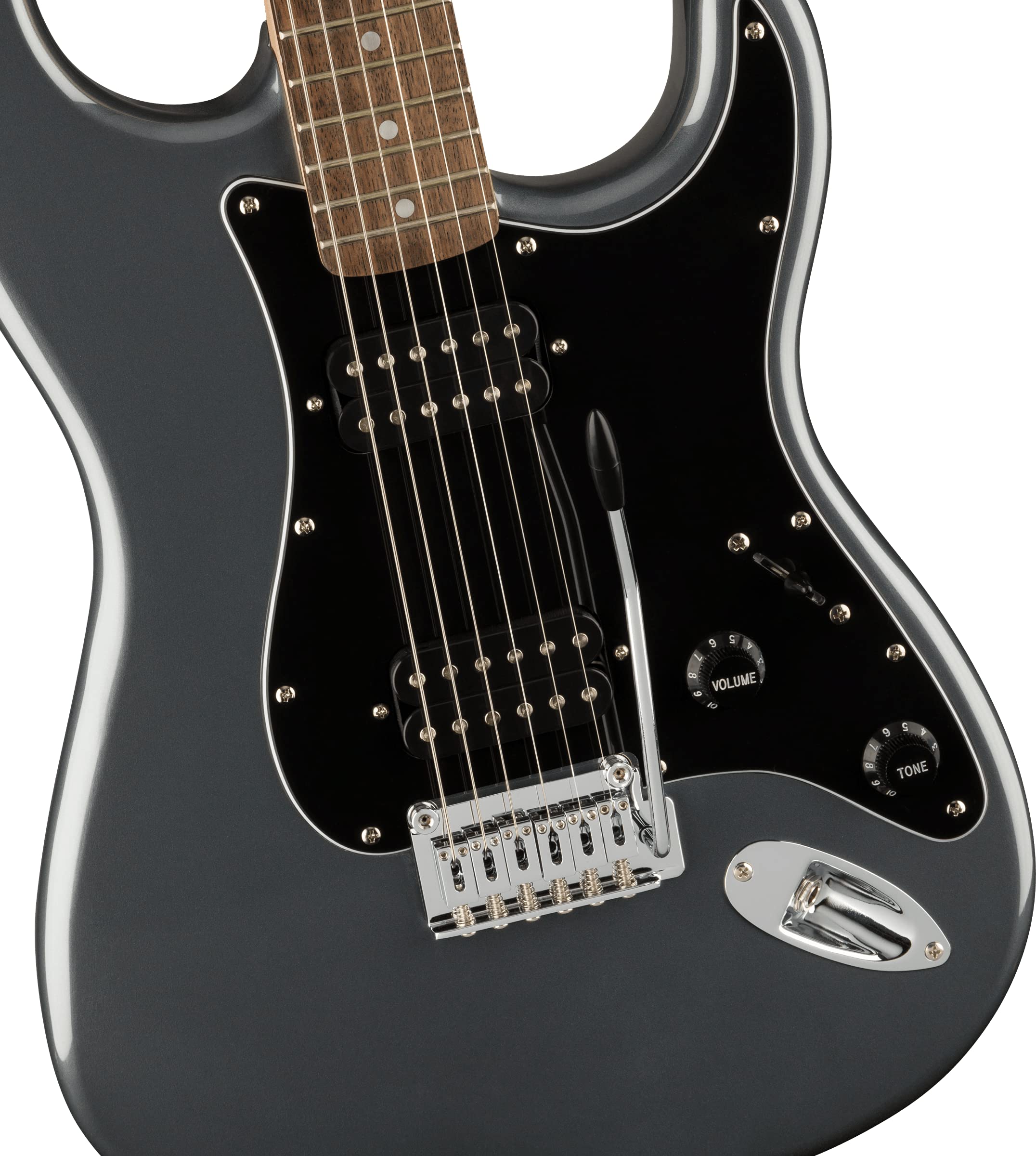 Squier Affinity Series Stratocaster Electric Guitar, Charcoal Frost Metallic, Laurel Fingerboard & Professional Series Instrument Cable, Straight/Straight, Black, 10ft