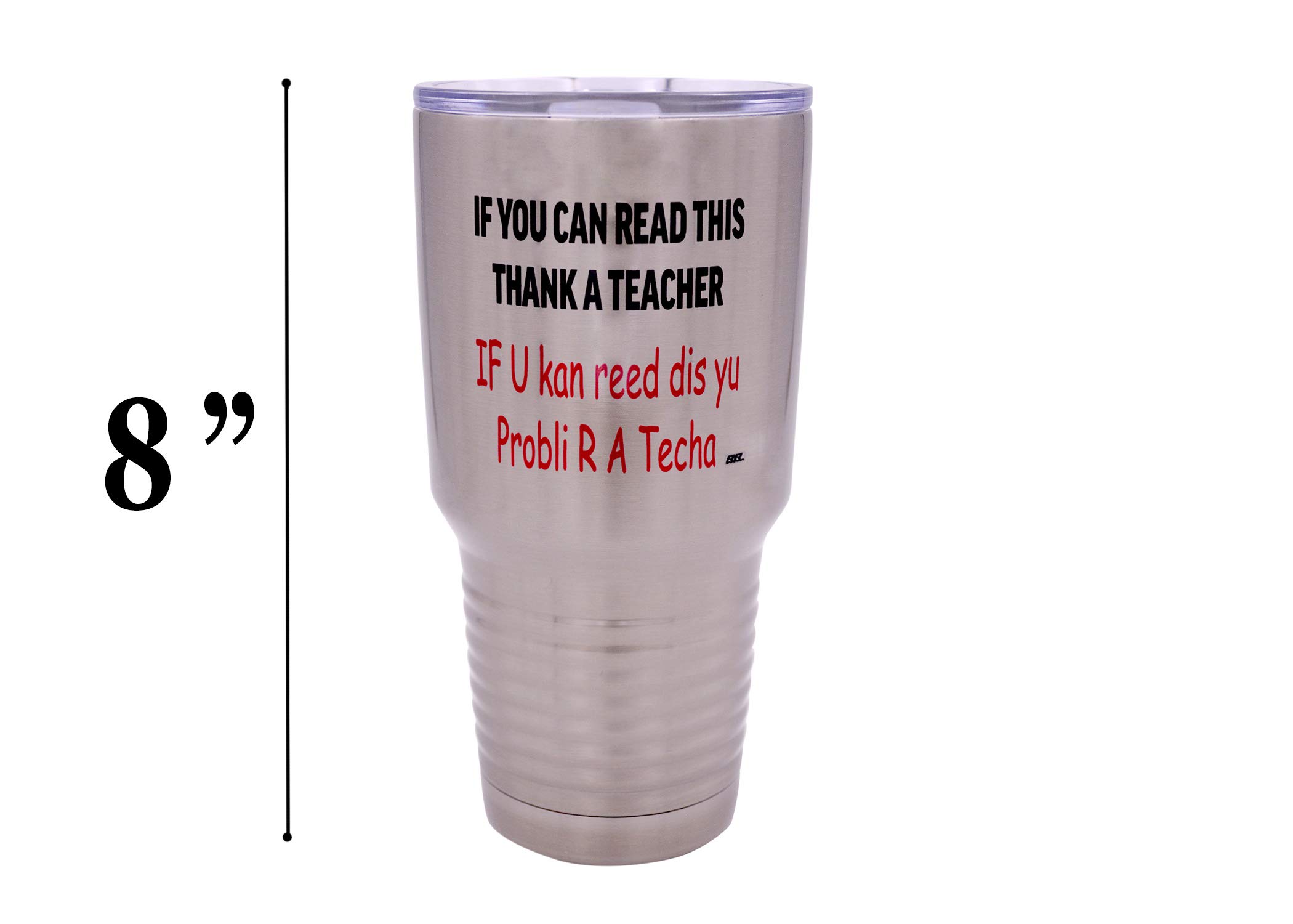Rogue River Tactical Funny Teacher Large 30oz Stainless Steel Travel Tumbler Mug Cup w/Lid School If You Can Read This Teaching Educator Gift
