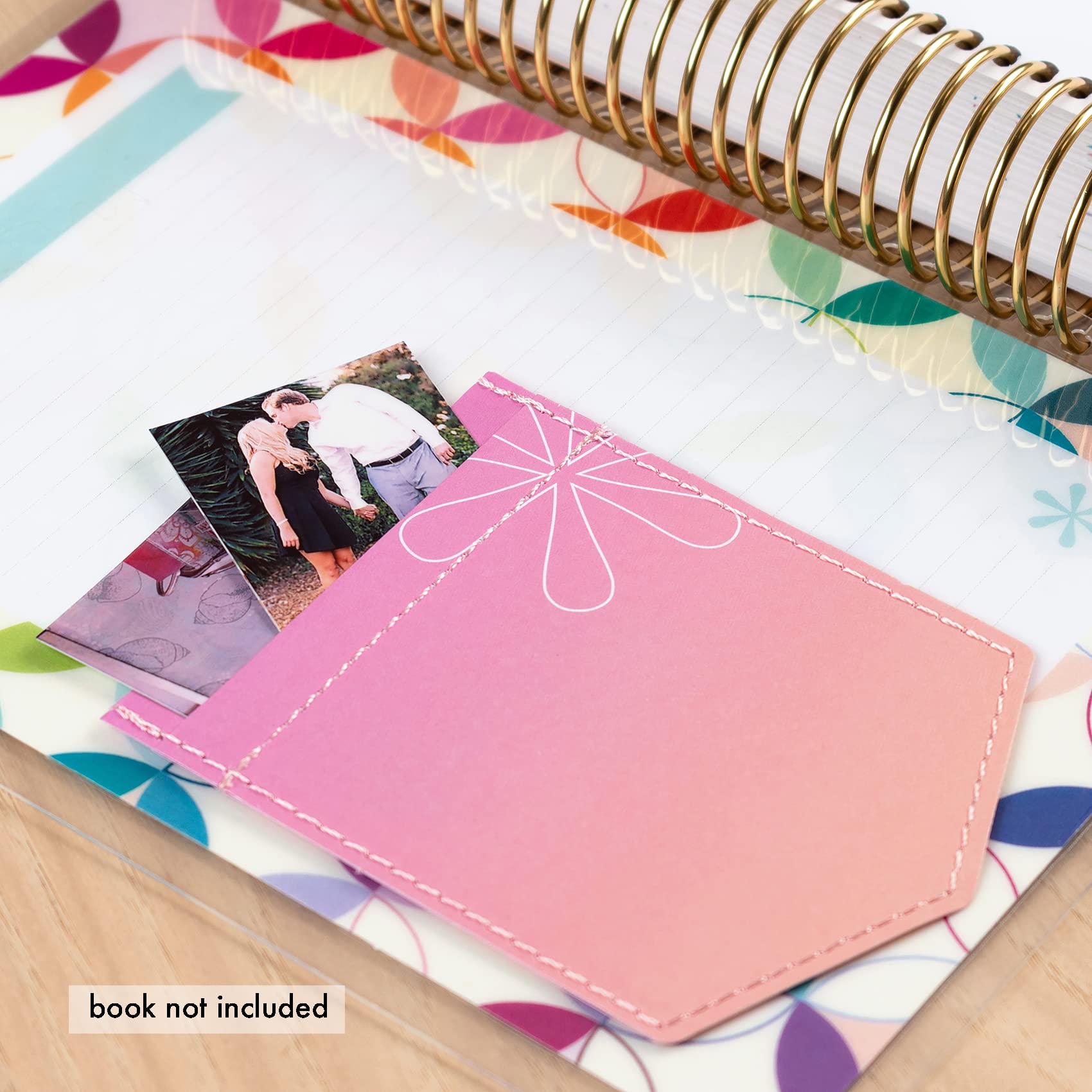 Sticky Pocket Duo - Sunrise Colorblends. Set of Two. 4" x 3" Each. Full Adhesive Backing. Peel and Stick Pockets to Most Notebook, Planner and Book Surfaces. Extra Storage Pockets by Erin Condren.