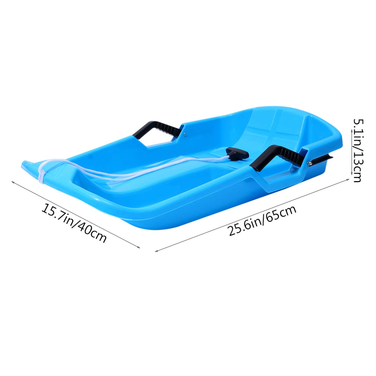 Snow Sled Downhill Toboggan Plastic Winter Snow Saucer Snow Slider Disc Board with Handle for Adults