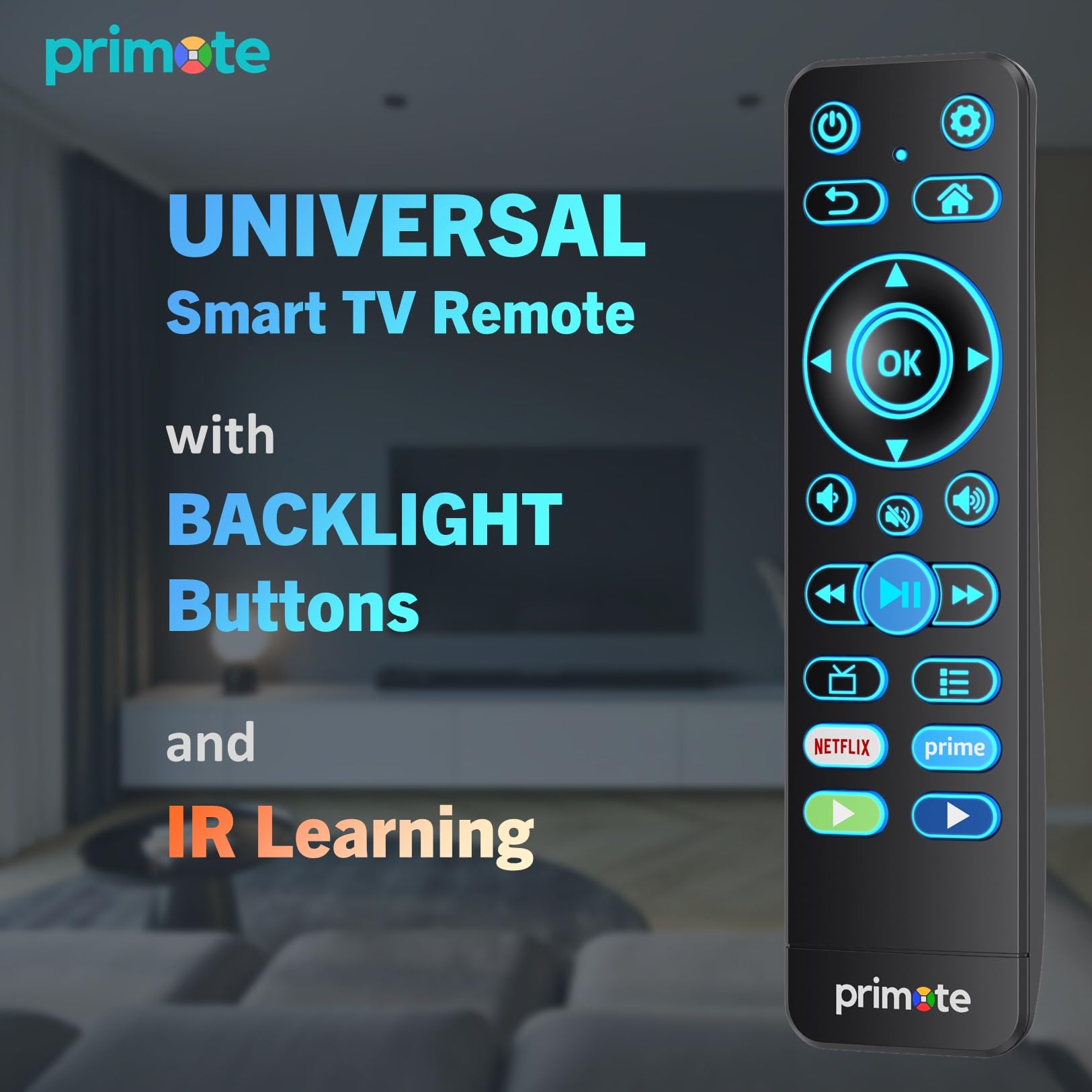 Primote Remote for Insignia/Toshiba Fire/Smart TV Edition (No Voice Search)