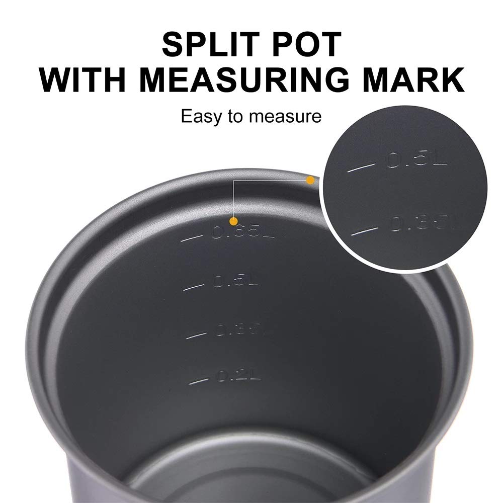 YFDM Camping Cookware Outdoor Cooking Set Pot Hiking Trekking Travel