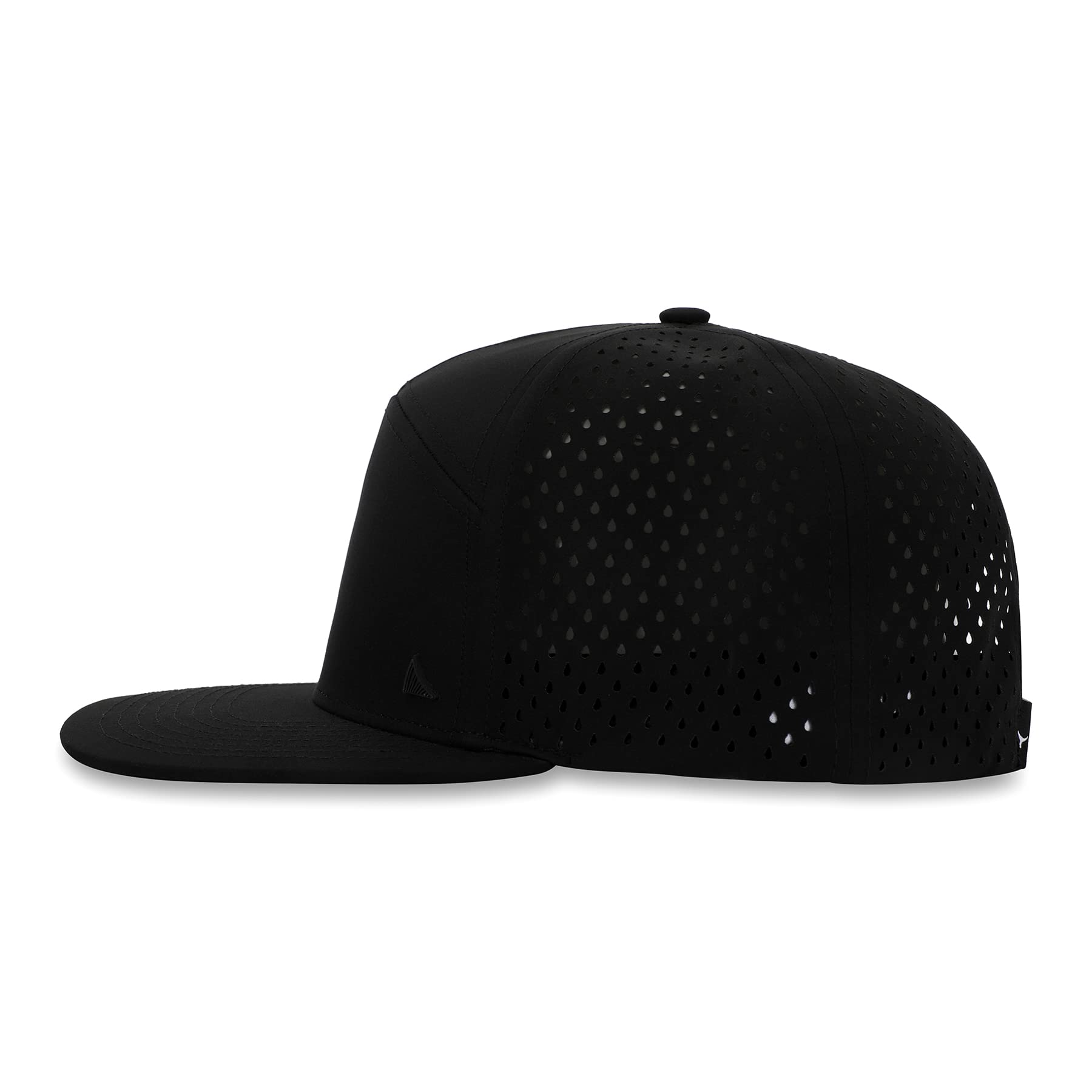 Salt Mafia 7-Panel Flat Brim Water-Resistant Performance Snap Back Hat, Blackout
