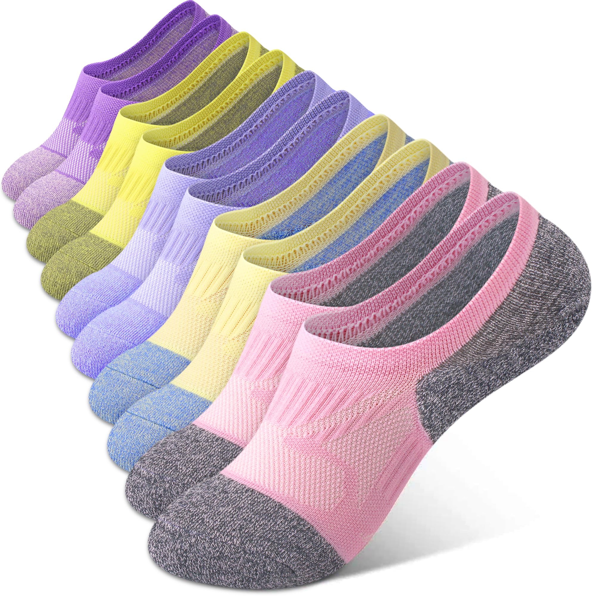 THATISHE 5-Pairs No Show Socks Women's Running Low Cut/Ankle Compression Athletic Socks