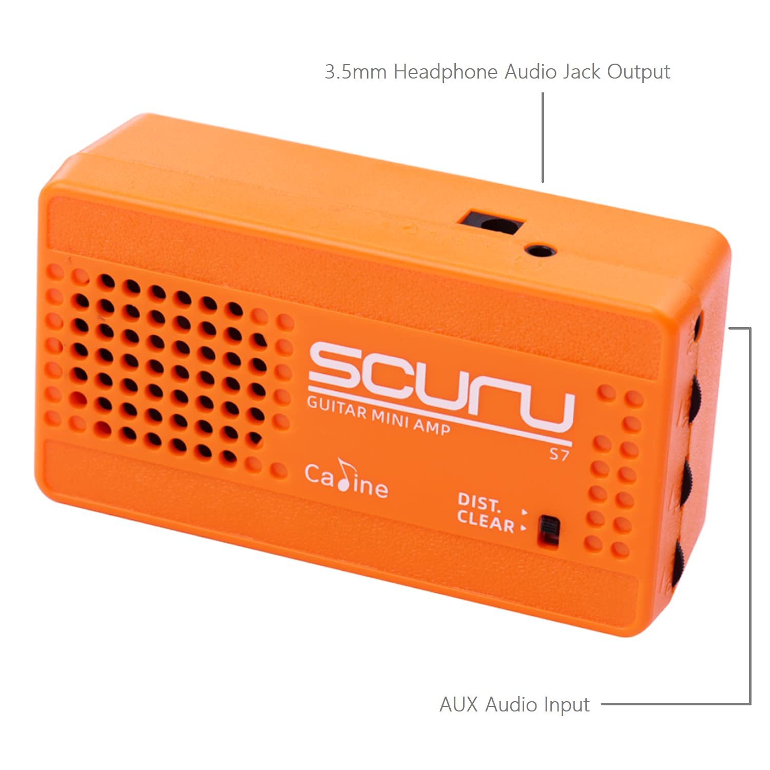 Portable Electric Guitar Mini Amp 3 Watt Built in Clear Distortion Channel with 9V Power Adapter - S7 Mini Guitar Amp Pocket Mini Speaker Guitar Practice Amplifier with Headphone Jack Output AUX Input