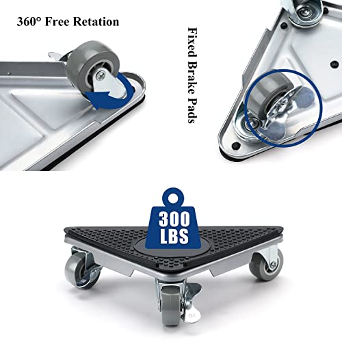WEPUMP Furniture Moving Dolly 3 Wheels Heavy Duty Wheel Movers Lockable Lifter Mover Tool Set 4 Pack for Object, 1200 LBs Load Capacity