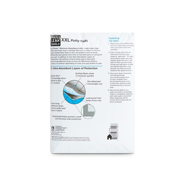 So Phresh Maximum Absorbency XX-Large Leak Shield Potty Pads, Count of 72