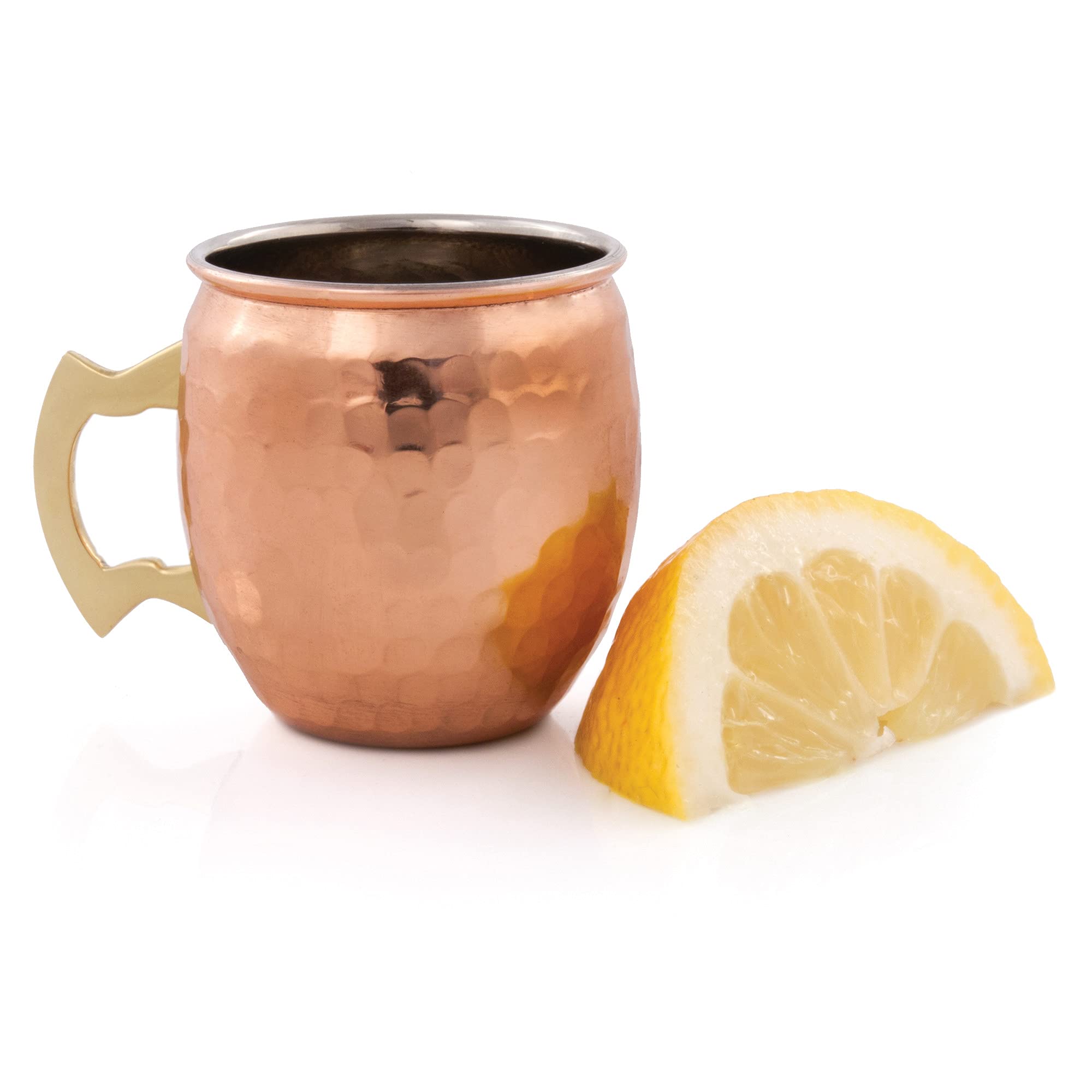 Twine Old Kentucky Home Hammered Moscow Mule Shot Glasses, Copper Bar Cart Accessories, Set of 2, 2oz, Copper