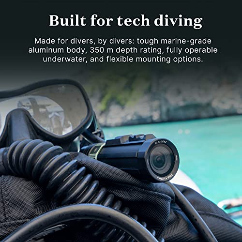 PARALENZ Vaquita 2nd Gen Underwater 4K Camera – Ultra-Wide 150° Lens, 12MP, OLED Display, Waterproof to 350m, WiFi, GPS, Automatic Depth-Controlled Color Correction, Dive Camera