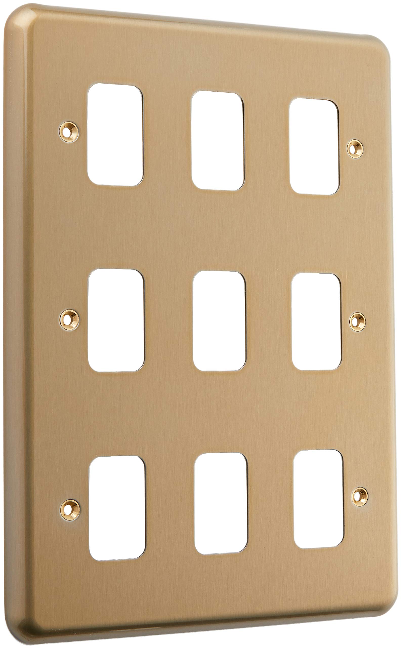 MK Grid Plus K3439SAG 9-Module Grid Frontplate - Satin Gold