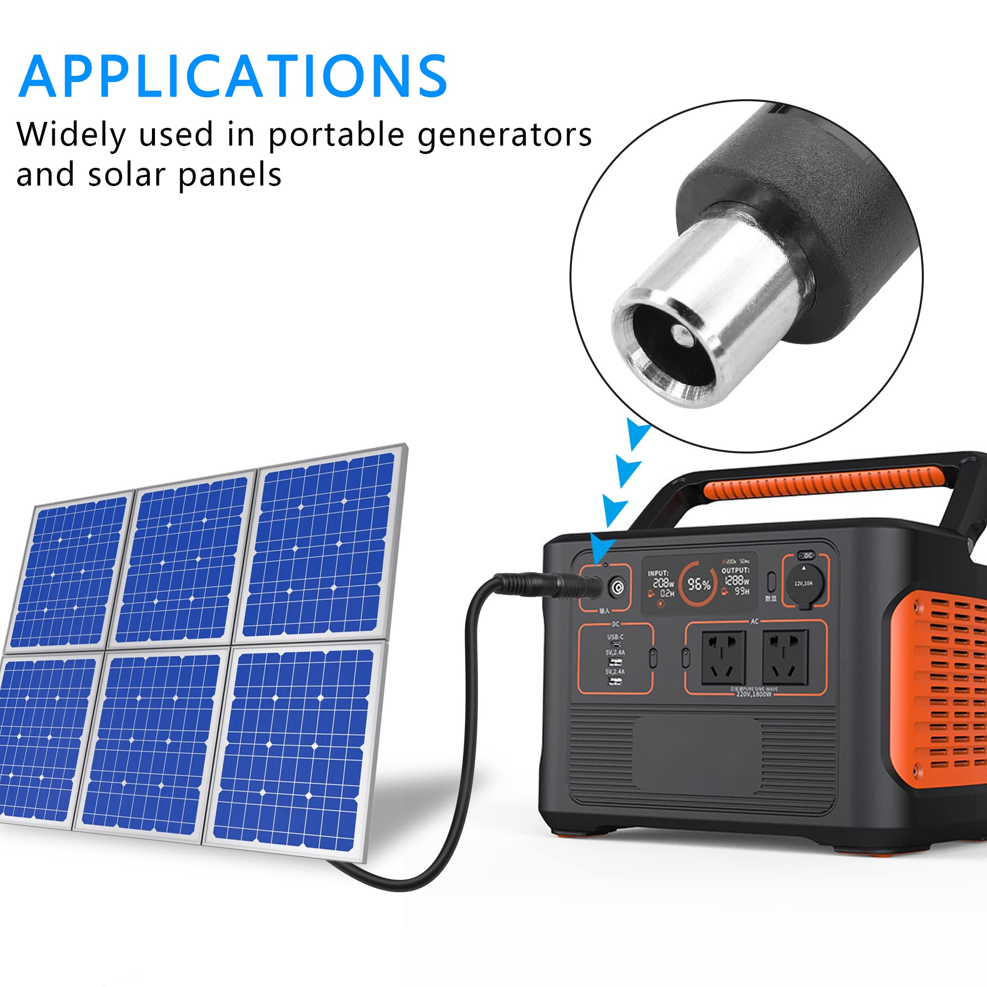 PNGKNYOCN DC 7909 to DC 8020 Adapter,DC 8mm Male to DC 8020 Female and DC 8020 Male to DC 8mm Female Connector, for Solar Panel RV Portable Power Station(2-Pack)
