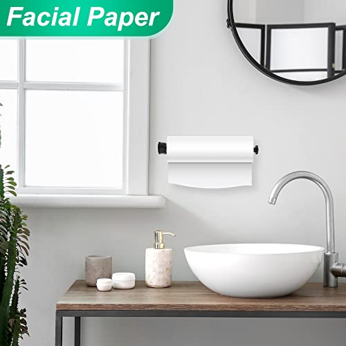 Paper Towel Holder Under Cabinet, Single Hand Operable Paper Towel Holder Wall Mount with Damping Effect, Self-Adhesive or Drilled Black Paper Roll Holder for Kitchen, Bathroom, RV