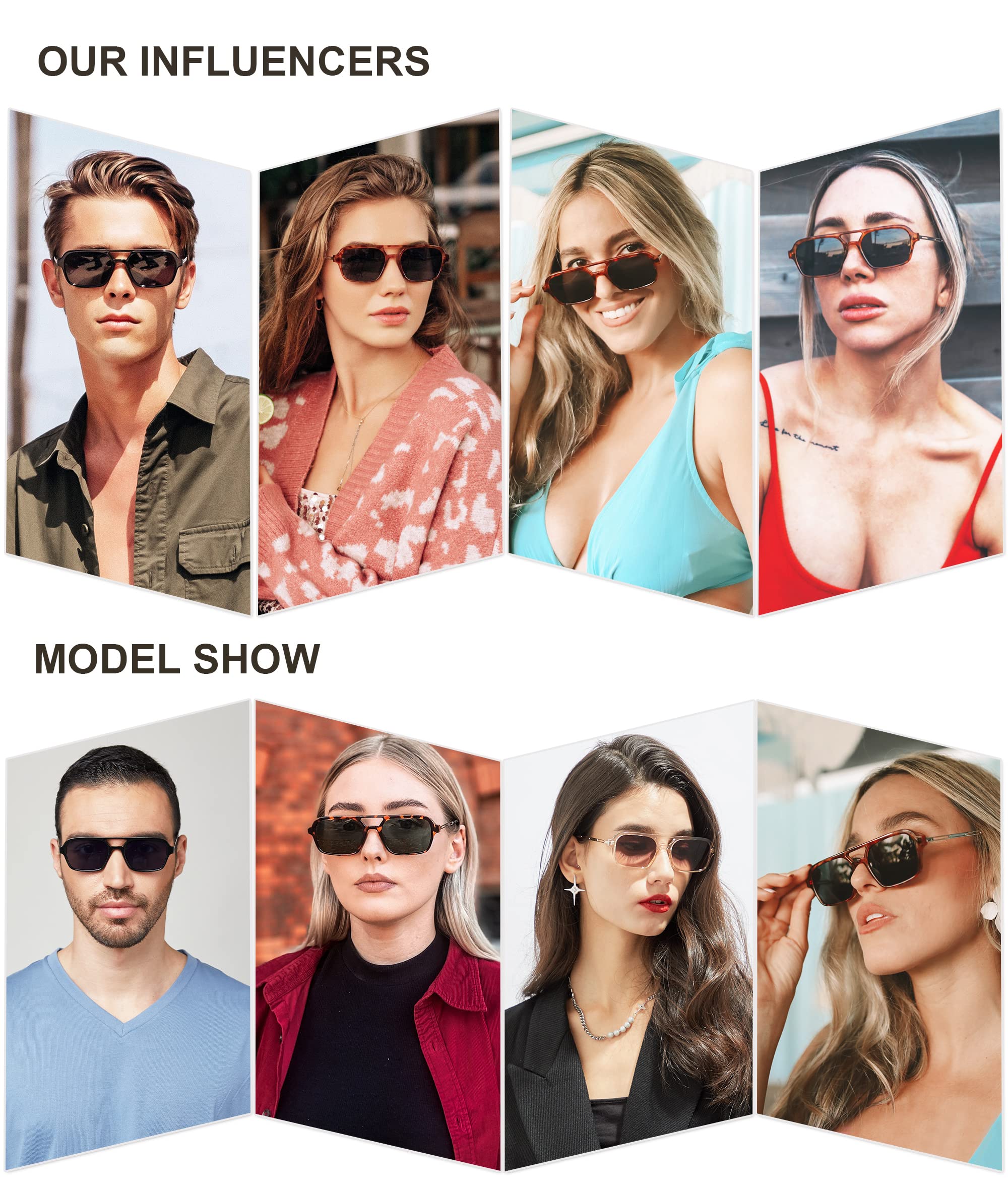 SOJOS Vintage Polarized Aviator Sunglasses for Women Men 70s Retro Flat Narraw Rectangular Womens Glasses SJ2186 with Leopard/Green Lens