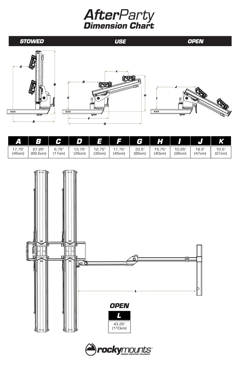 RockyMounts AfterParty Swing-Away 2 Bike Platform Hitch Rack for 2" Receivers
