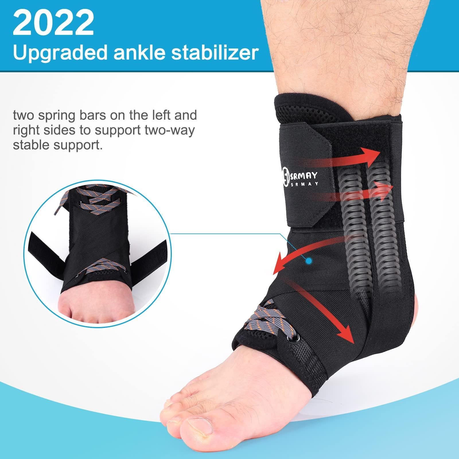 vercarnon Ankle braces [𝟮𝟬𝟮𝟮 𝙐𝙥𝙜𝙧𝙖𝙙𝙚] Lace Up ankle brace for Men & Women Ankle Stabilizer support for Basketball,Running, Volleyball, Injury Recovery, Achilles, Tendon