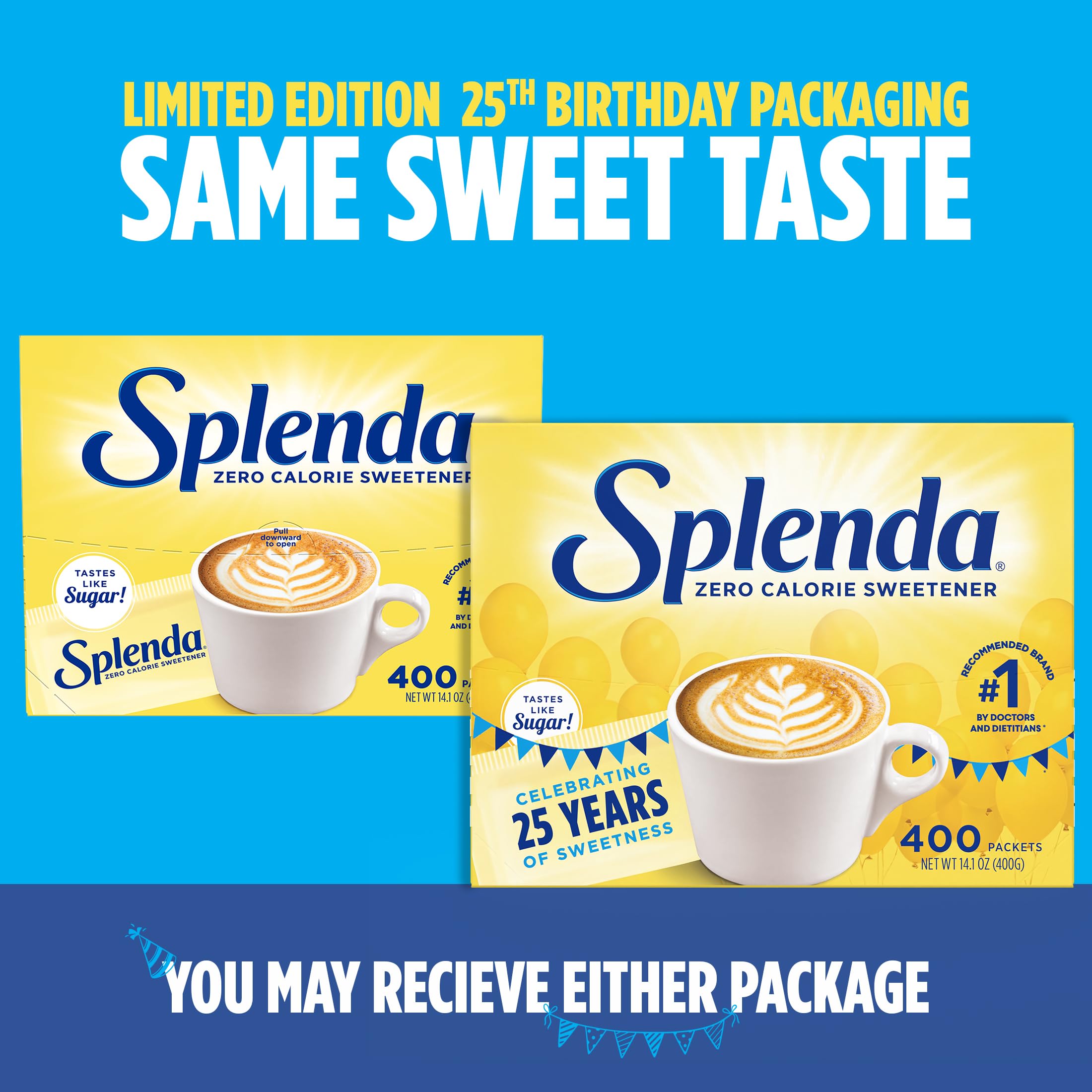 SPLENDA Zero Calorie Sweetener, 400 Count Packets
