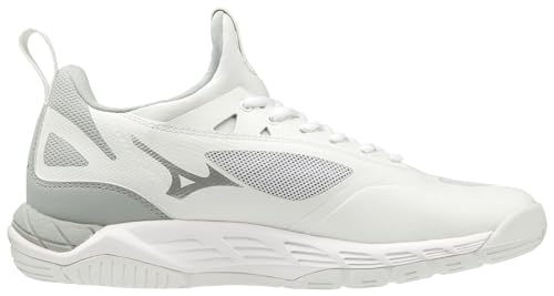 Mizuno Women's Wave Luminous Volleyball Shoe, white-silver, 9 B US